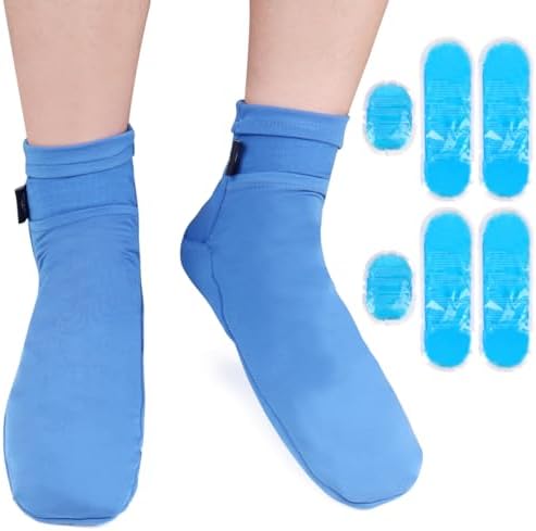 Amazon.com: Hilph Cold Therapy Socks with 6 Reusable Gel ice Packs for ...