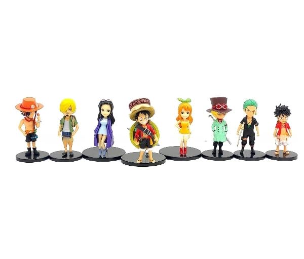 Trunkin One Piece Small Set Of 8 Anime Rubber Action Figures Nami Ace ...