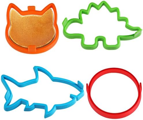 Amazon.com: STIRLEX Silicone Pancake Molds for Heart, Star, Teddy Bear ...