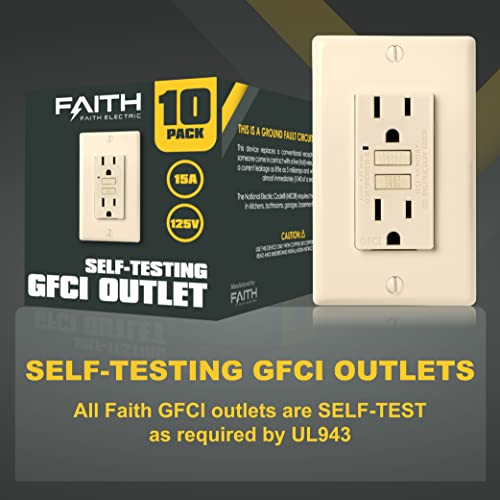 Snapklik.com : Faith 10-Pack 15A GFCI Outlets, Non-Tamper-Resistant GFI ...