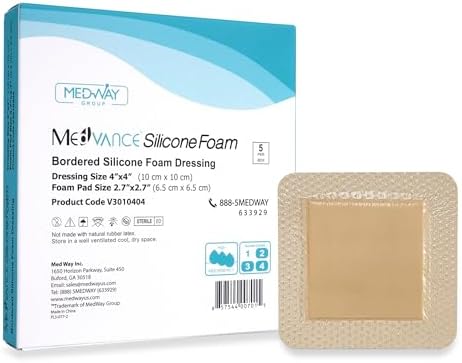 Amazon.com: Excel SAP 4"x4" Silicone Bordered Superabsorbent Dressing ...