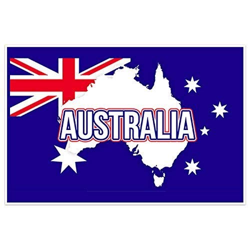 Amazon.com: Australia Flag With Country Text Wall Art Poster : Handmade ...