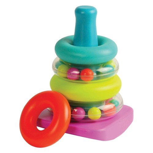 Constructive Playthings TYE-39 Toddler Ring Stacker with 5 Rings and A ...