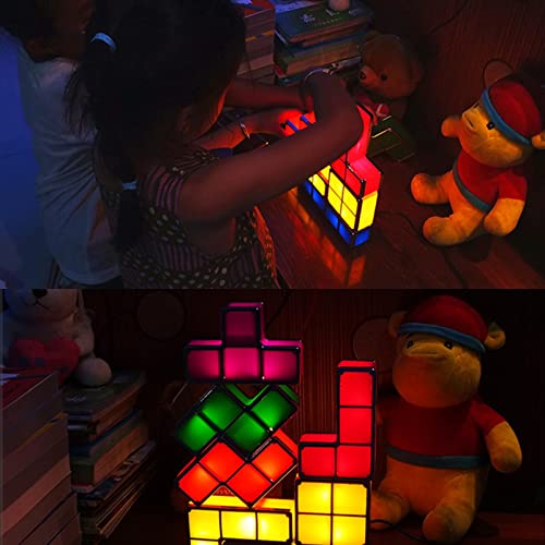 LOSCHEN Night Light,DIY Stackable LED 7 Colors Interlocking Induction ...