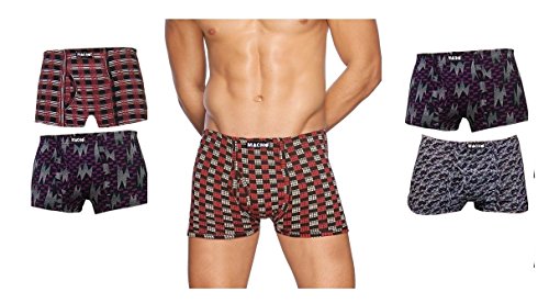 Buy Macho Print Mini Trunk Assorted Colour Pack of 4 Pcs for Men's ...