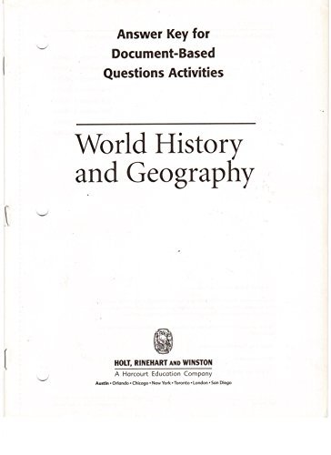 World History and Geography Answer Key for Document-Based Questions ...