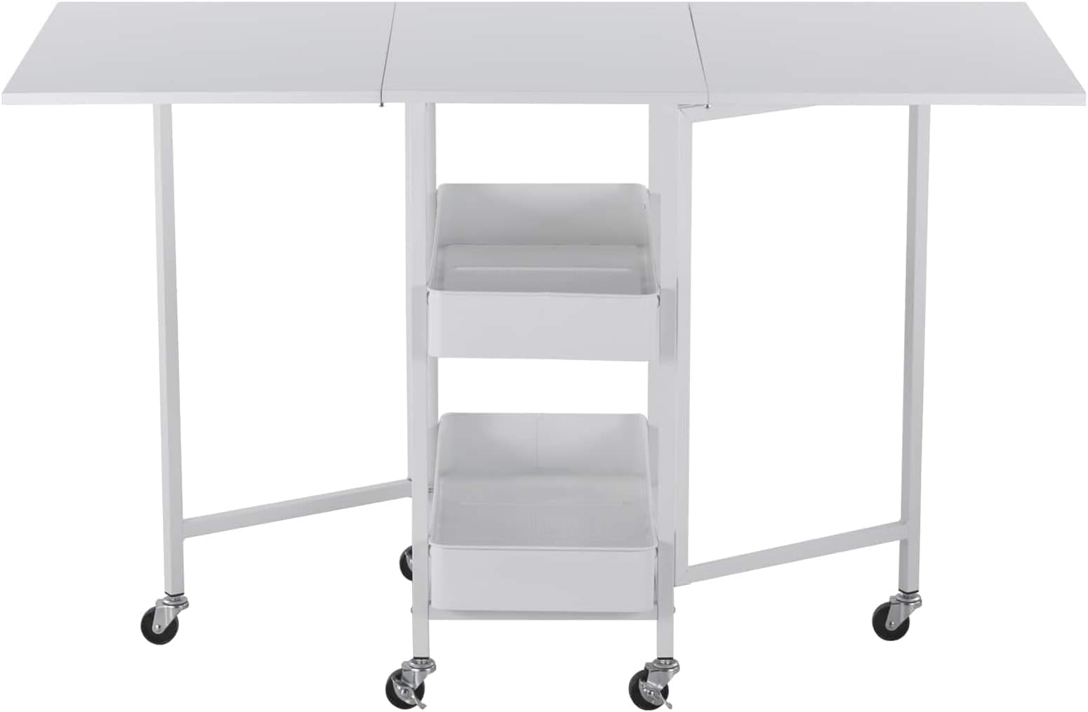 Amazon.com: Simply Tidy Kensington White Table Rolling Cart and ...
