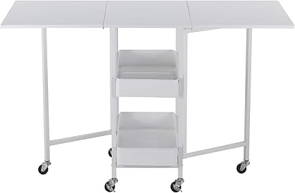 Amazon.com: Simply Tidy Kensington White Table Rolling Cart and ...