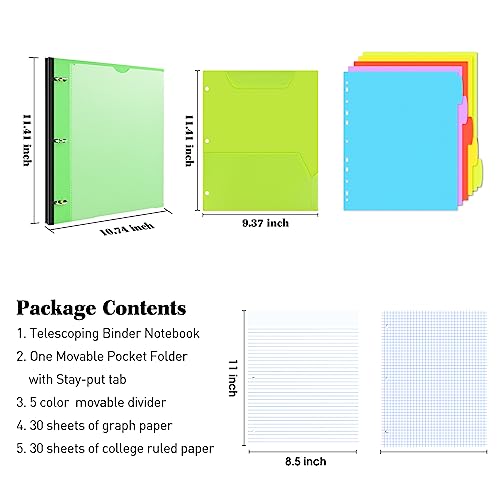 Snapklik.com : INFUN All-in-one Telescoping Binder Notebook Refillable ...
