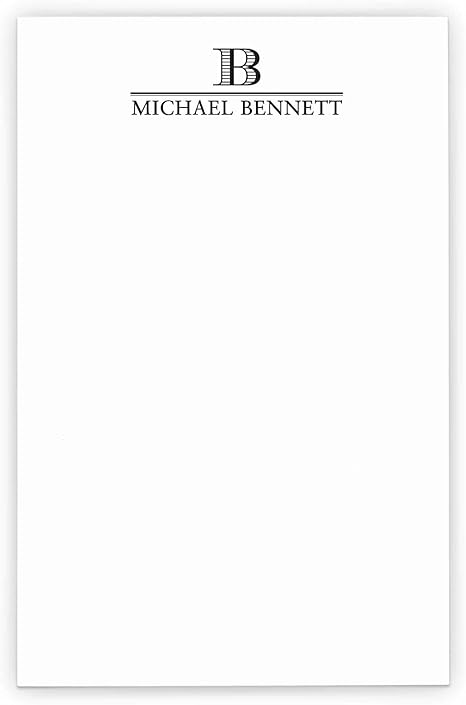 Amazon.com: Single Monogram Notepad with Name, Monogrammed Personalized ...