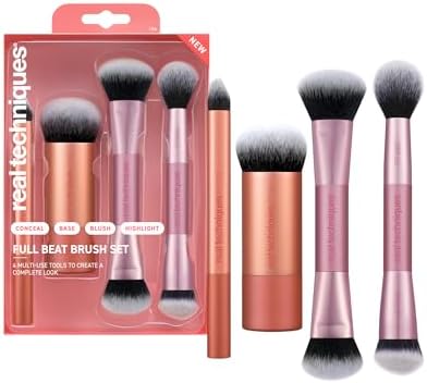 Amazon.com: Real Techniques Full Beat Makeup Brush Set, 4 Piece Brush ...