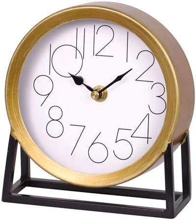 Amazon.com: MACVAD Vintage Black Table Clock on Stand, Decorative Desk ...
