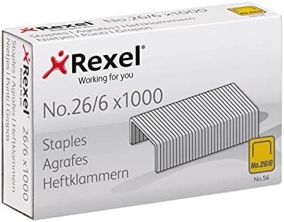 Rexel (2115727) No.56 (26/6) Staples, Staple Up To 20 Sheets, Standard ...