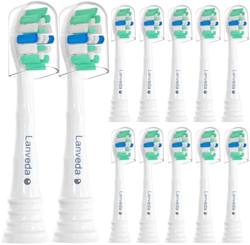 Amazon.com : Lanveda 12 Pack Replacement Toothbrush Heads Compatible ...