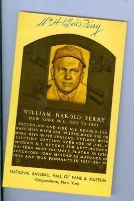 Bill Terry Signed HOF yellow card - Signed MLB Baseball Cards at Amazon ...