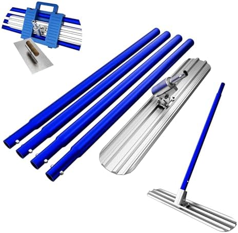 48x8" Bull Float Magnesium Concrete Float, Round End Concrete Float Tool with 4 Float Handle ...