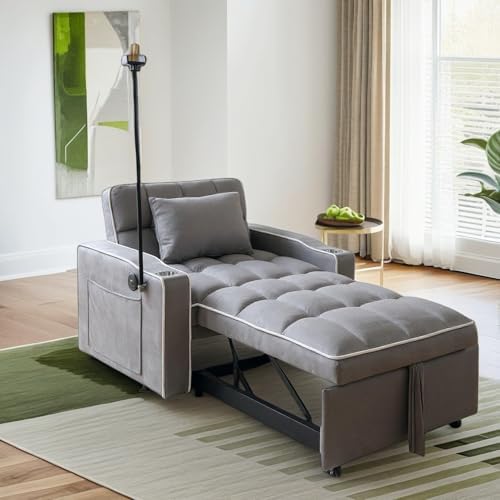 Amazon.com: Trygoal Convertible Sleeper Chair, Pull Out Chair Sleeper ...
