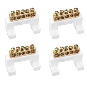 4 Pack Terminal Block Connector Bar 5 Positions Single Row Wiring ...