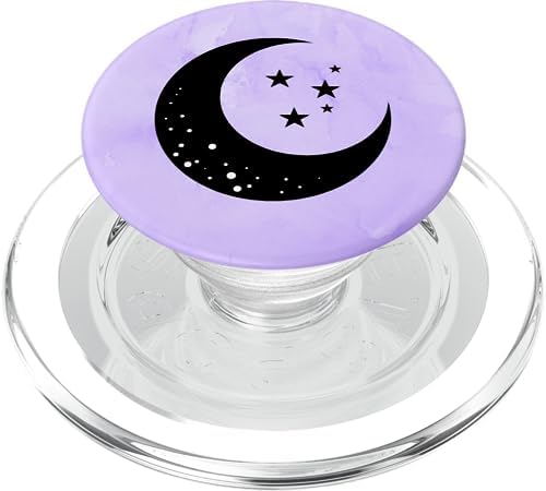 Amazon.com: Crescent Moon With Stars On Purple Background PopSockets ...