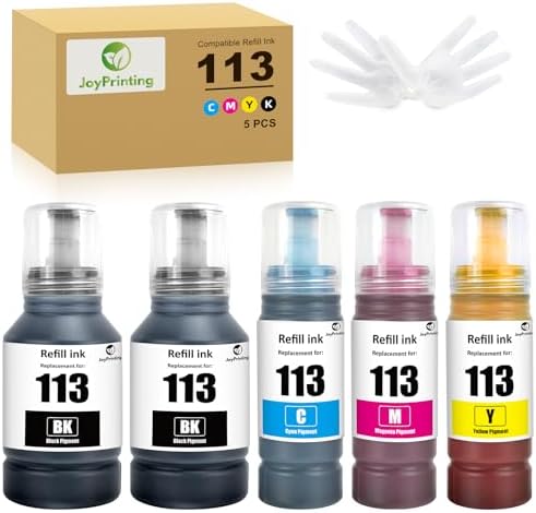 JoyPrinting 113 Ink Bottle Replacement for Epson 113 Compatible with ...