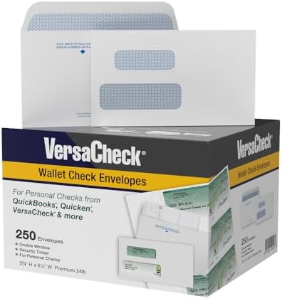 Amazon.com : 250 VersaCheck NRP Personal Double Window Security Wallet ...