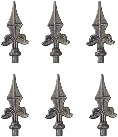 Amazon.com : ZXNhome 10pcs Cast Iron Fence Finials - Trident Spear Shaped Black Finial Fence ...