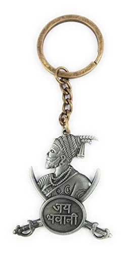 Key Era Jai Bhavani Chhatrapati Shivaji Maharaj Metal Keychain (Grey ...