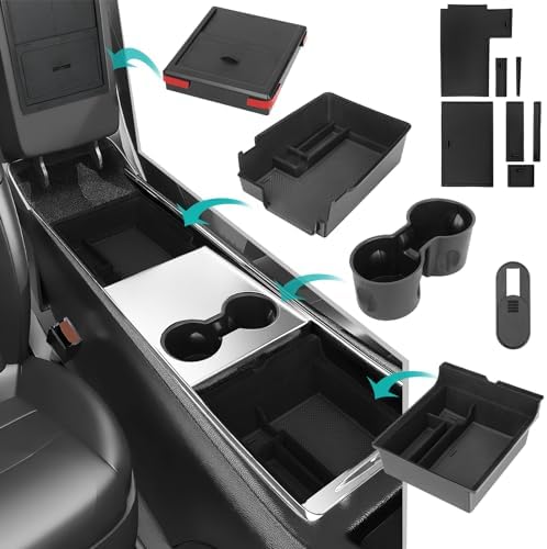 HANFLLC 7 Pack Tesla Center Console Organizer Tray, Compatible for 2021 ...