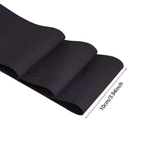 Snapklik.com : 5.5 Yards 4 Wide Black Flat Elastic Band Heavy Stretch ...
