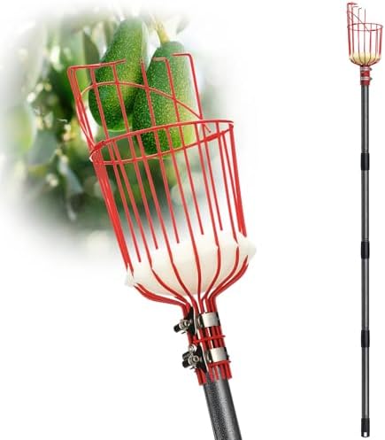 Amazon.com : UQM 10.5FT Fruit Picker Pole with Basket Harvest Bag, 40 ...