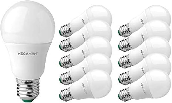 10 PACK MEGAMAN LED 9.5W DAY LIGHT ES E27 GLS NONE DIMMABLE LAMP 6500K ...