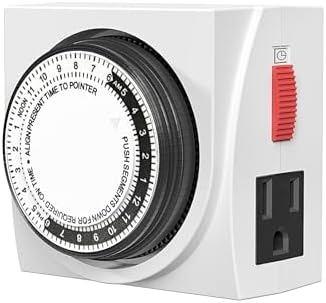 HBN Indoor Timers for Lamps,24 Hour Plug-in Mechanical Indoor Timer for ...