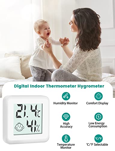 Digital Hygrometer Thermometer Mini, Indoor Room Temperature Monitor ...