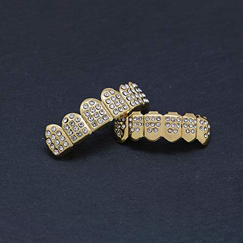 Snapklik.com : 14k Gold 6 Teeth Grillz Hip Hop Joker Diamond Top ...