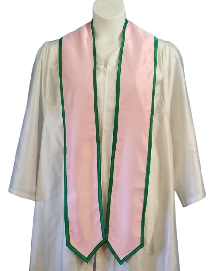 Amazon.com: Graduation Stole/Pink and Green Graduation Stole, Slanted ...