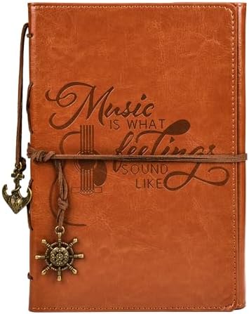 Amazon.com : LBWCER Music is What Feelings Sound Like Leather Journal ...