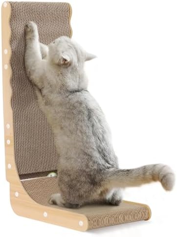 Amazon.com : L Shape Wave Cat Scratching Pad,Scratching Board for ...