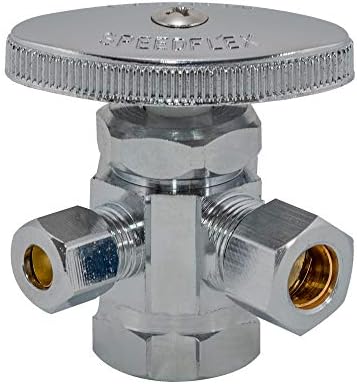 EFIELD Dual Compression Outlet Multi-Turn Angle Stop Valve,1/2" NOM (5/ ...