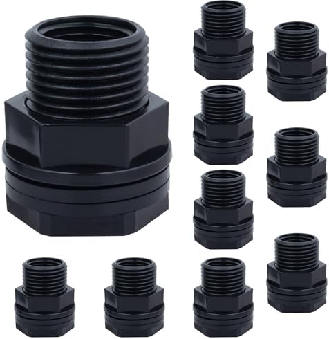 Amazon.com: YRDL PVC 3/4 Inch Bulkhead Fitting With Plug, 1/2" Female ...