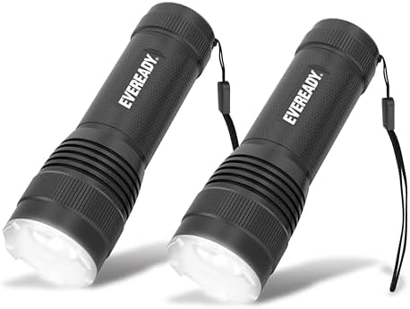 Eveready Energizer LED Torch, (2 Pack), Black, Super Bright Flashlight ...