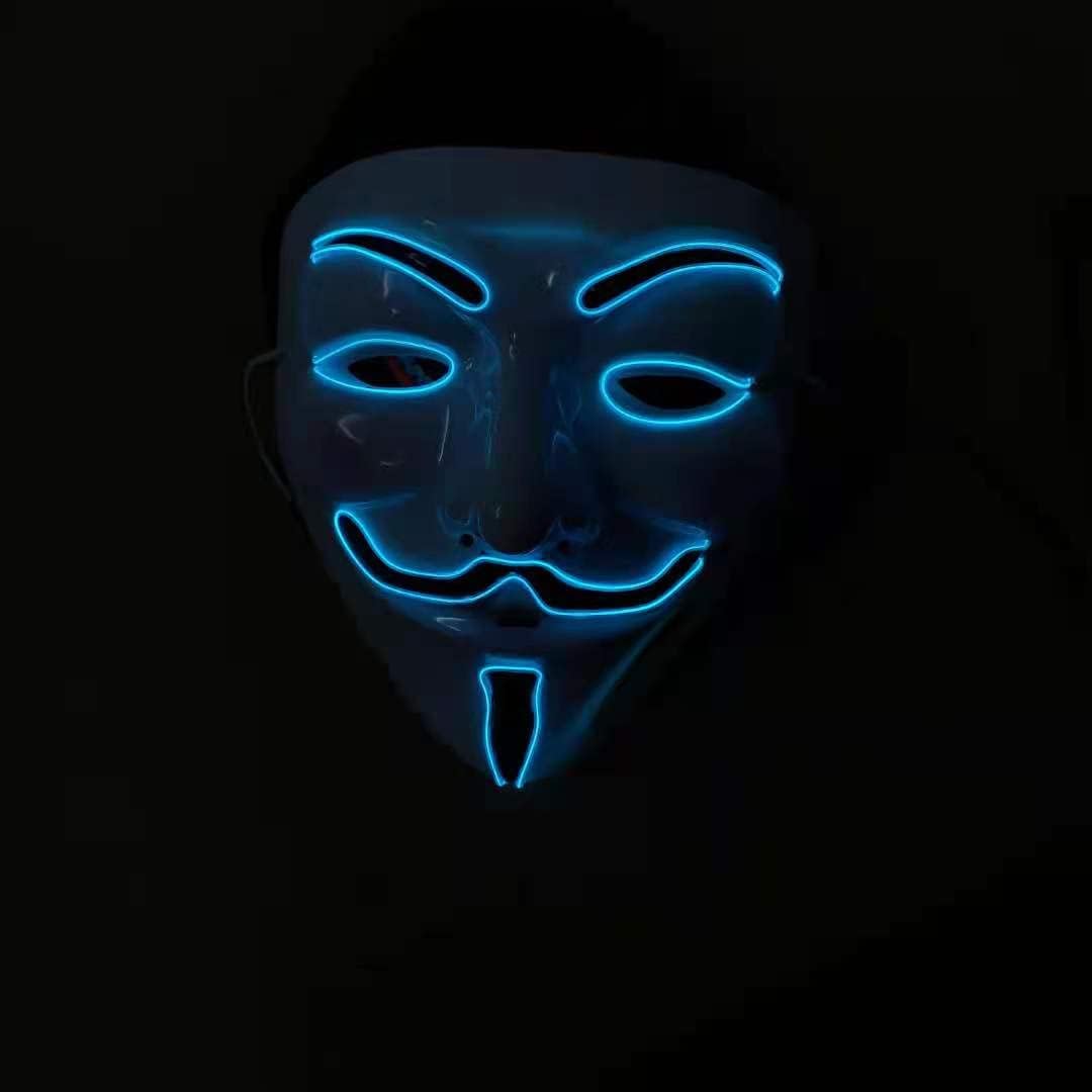 LED Mask V For Vendetta Guy Fawkes Anonymous Mask Light Up – Masquerade ...