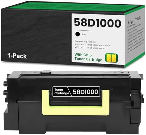 Amazon.com: Remanufactured 58D1000 Black Toner Cartridge 7,500 Pages ...