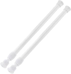Amazon.com: 2Pcs Small Spring Tension Rod 12 to 20 Inches, White ...
