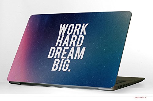 Amazowls laptop skin motivation typography with Work Hard Inspiring ...