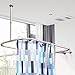 Amazon.com: PrettyHome Shower Curtain Rod Hoop Square Shape Bathroom ...