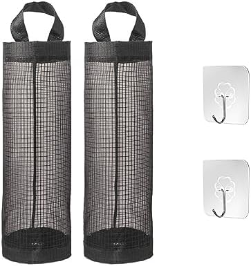 TAFACE Pack of 2 Plastic Bag Holders, Hanging Garbage Bag Holder ...