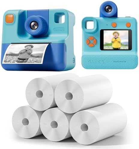 Amazon.com : GREENKINDER Instant Print Camera for Kids and 5 Rolls Kids ...