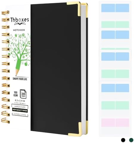 Thboxes A5 Notebook Lined, 300 Pages A5 Notepad Spiral Notebook, 100GSM ...