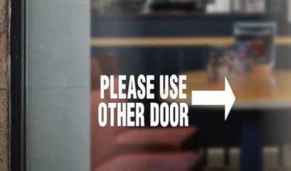 Amazon.com: Thistle Brooke Cottage Please Use Other Door Arrow Pointing ...