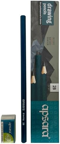 Apsara Drawing Pencils 2B, Special Impregnated Lead, Glide Effortlessly ...